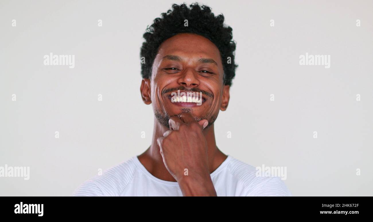 African American laughing and smiling out loud portrait face, emotional ...