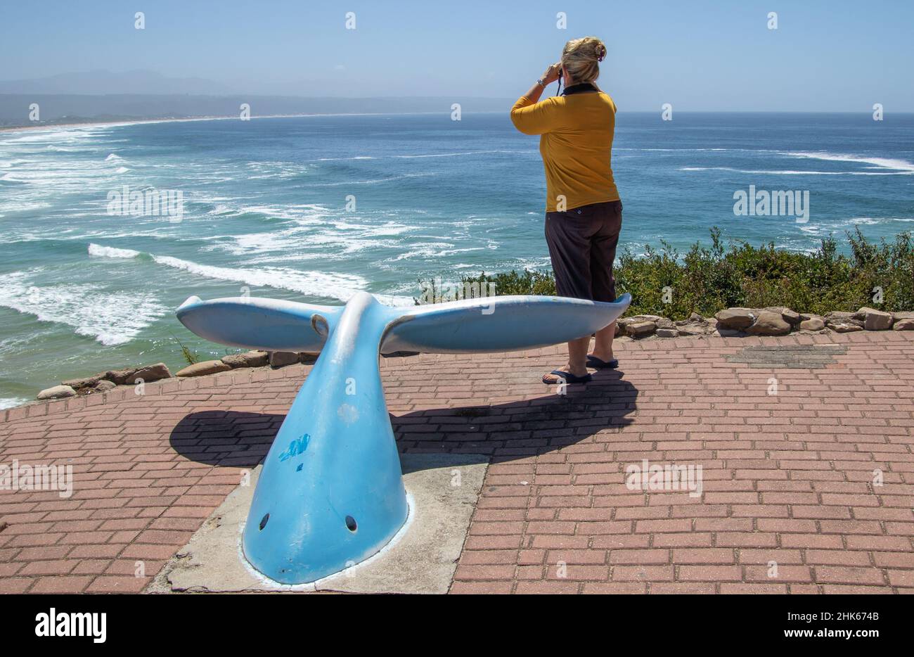 Plettenberg Bay, South Africa - unidentified female tourist overlook ...