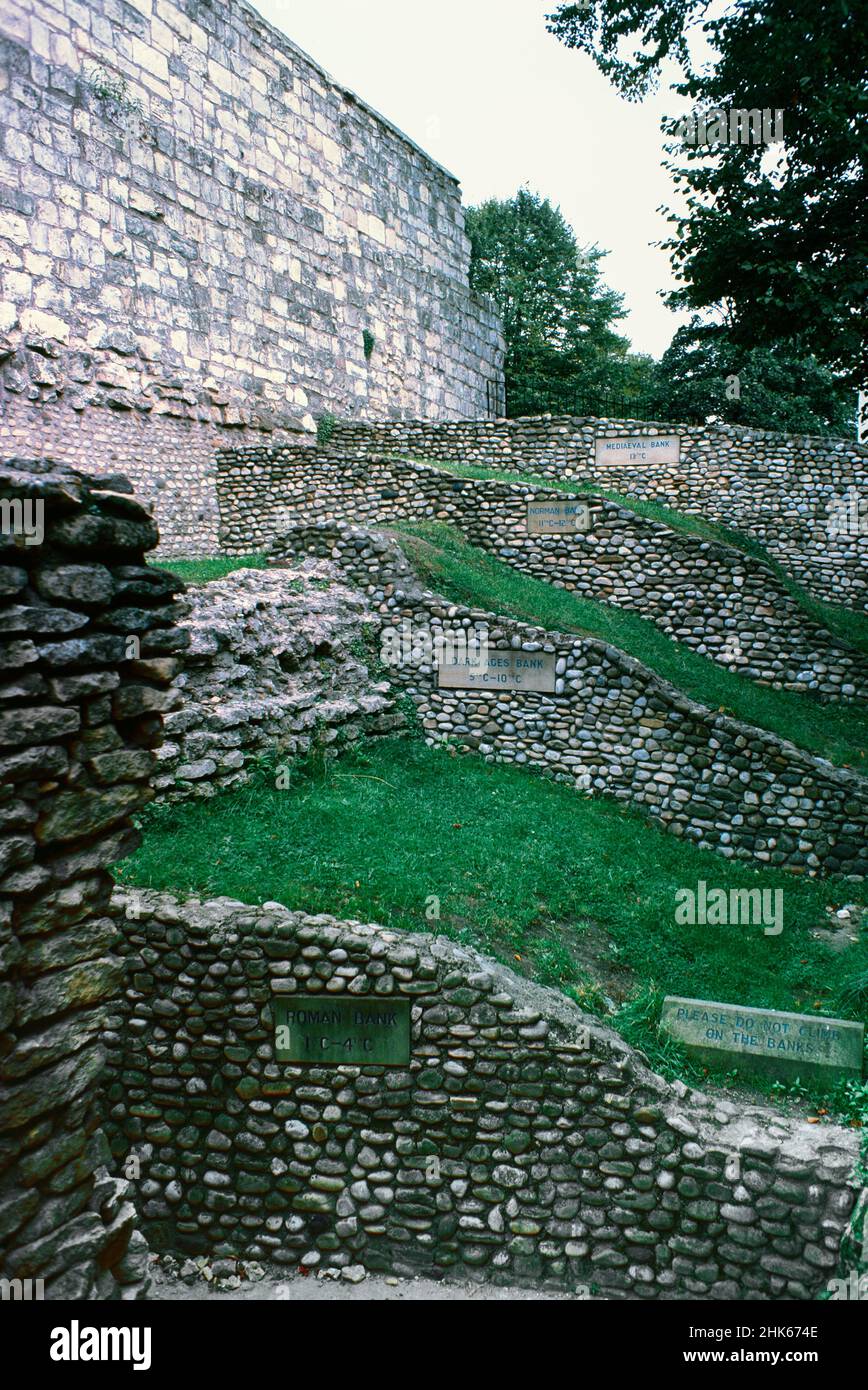 Remains of a Roman fort and the settlement Eboracum in York, base for ...