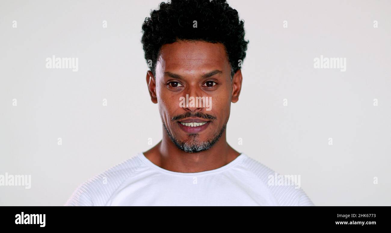 African man agreeing nodding yes portrait face, accepting circumstance ...