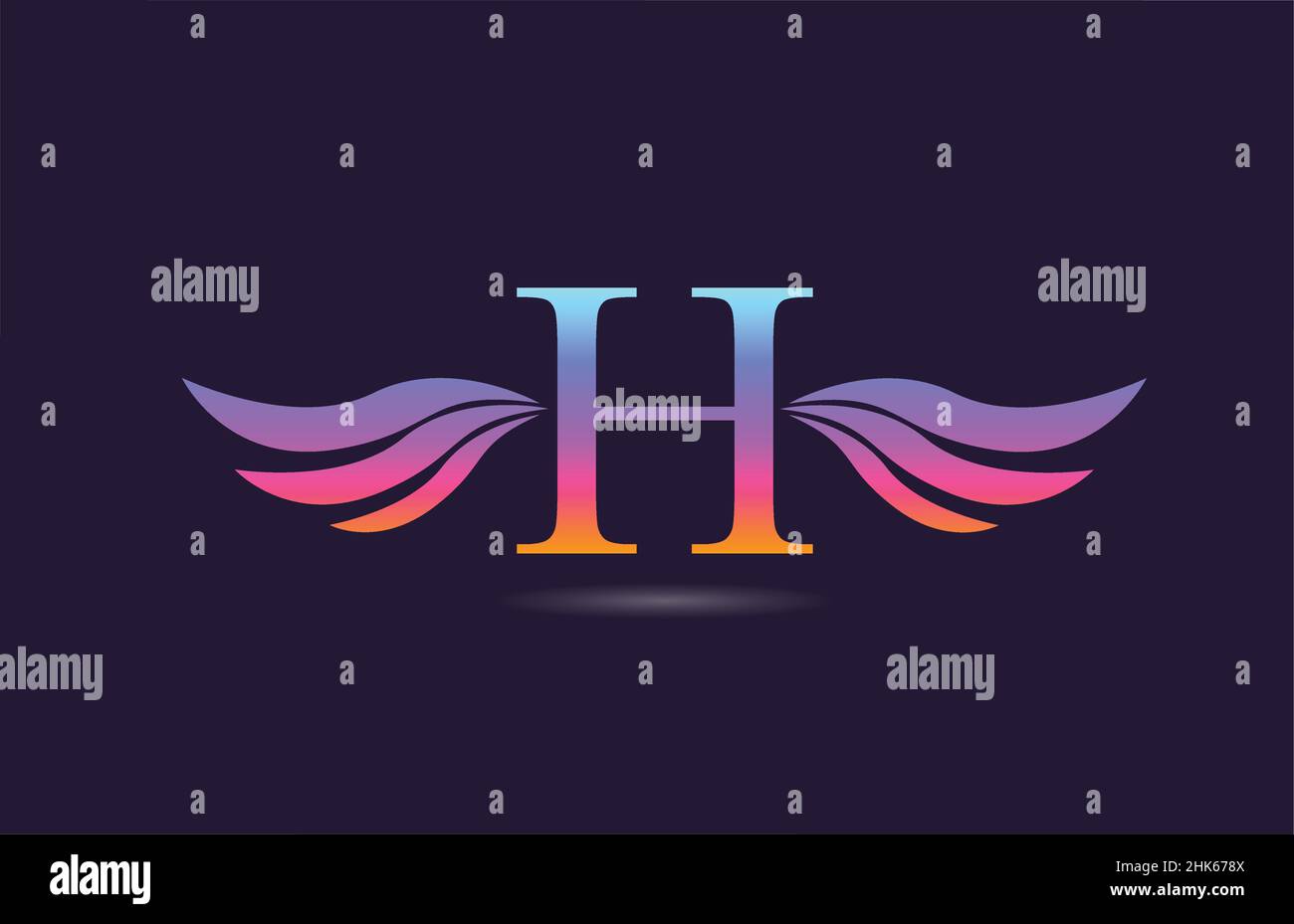 Colorful H alphabet letter logo icon design with wings. Creative ...
