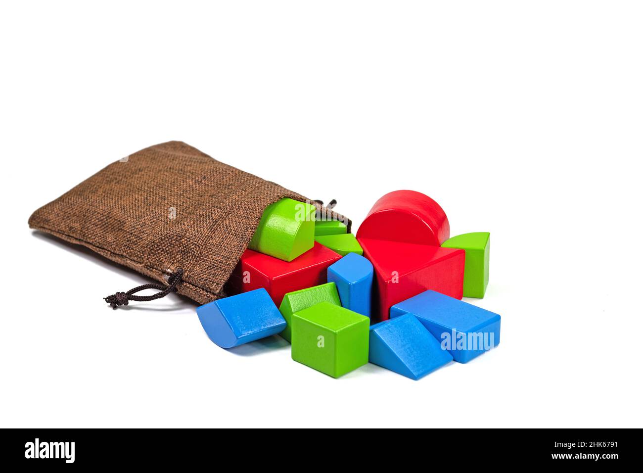 Colorful wooden building blocks against white background Stock Photo ...