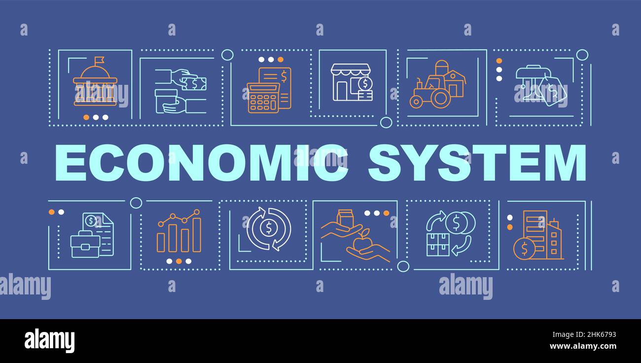 Economic system word concepts dark blue banner Stock Vector Image & Art ...