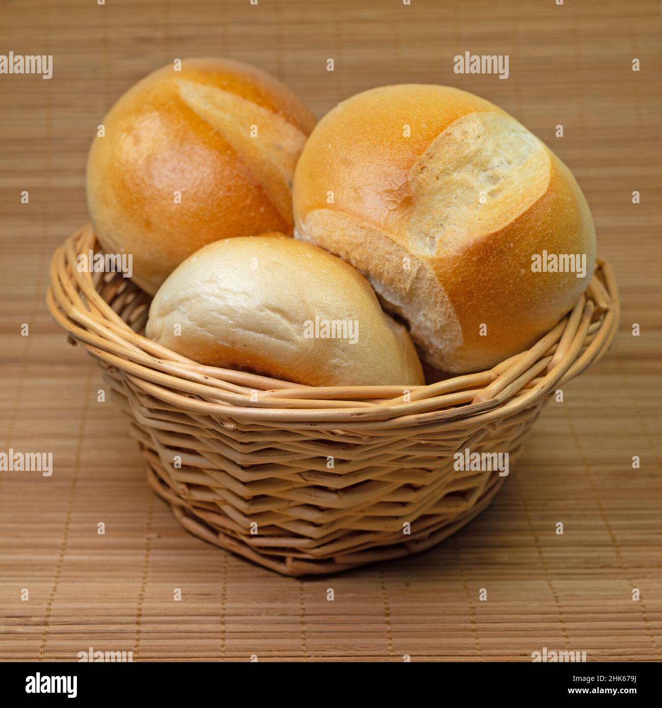 Wheat buns in the basket Stock Photo - Alamy