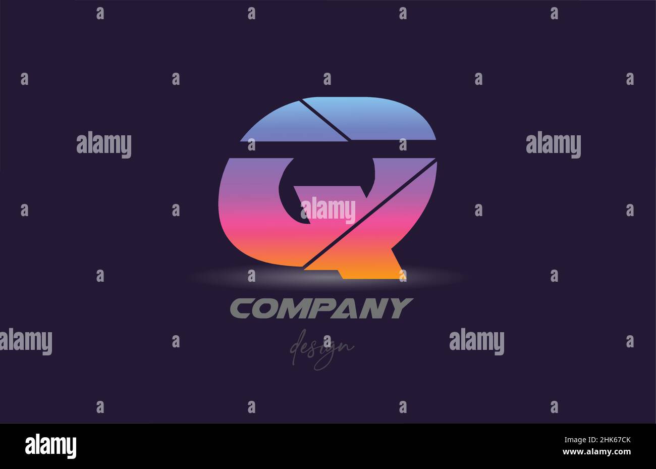 Q alphabet letter logo icon with sliced style and colorful design ...