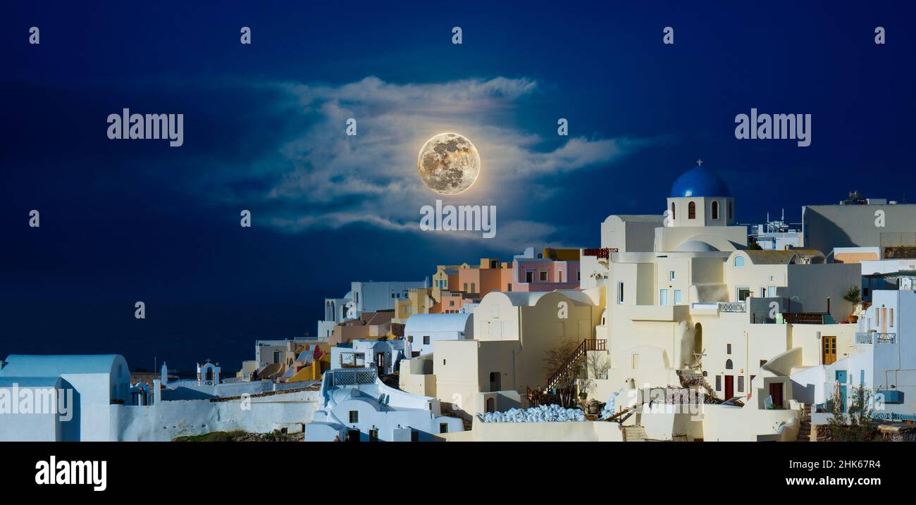Santorini moon greece hi-res stock photography and images - Alamy