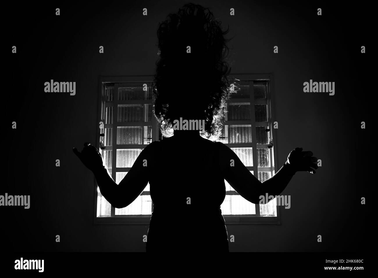 Scary monster in dark room hi-res stock photography and images - Alamy