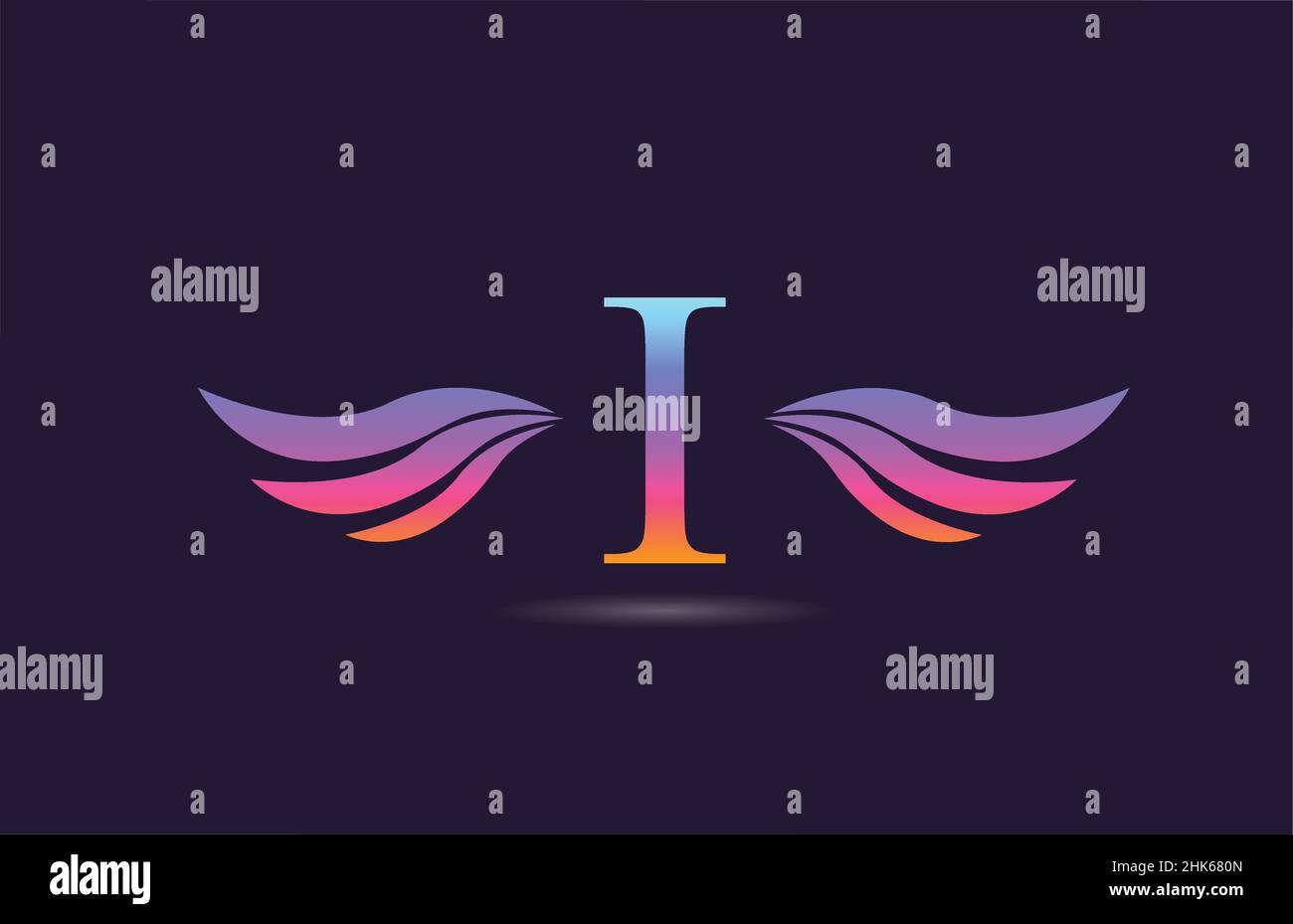 Colorful I alphabet letter logo icon design with wings. Creative ...