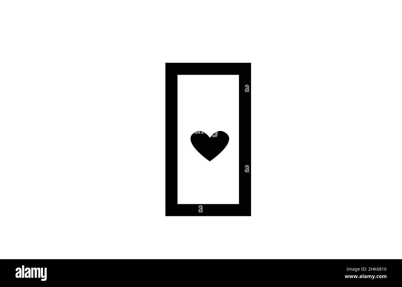 love heart alphabet letter logo icon with black and white color and ...
