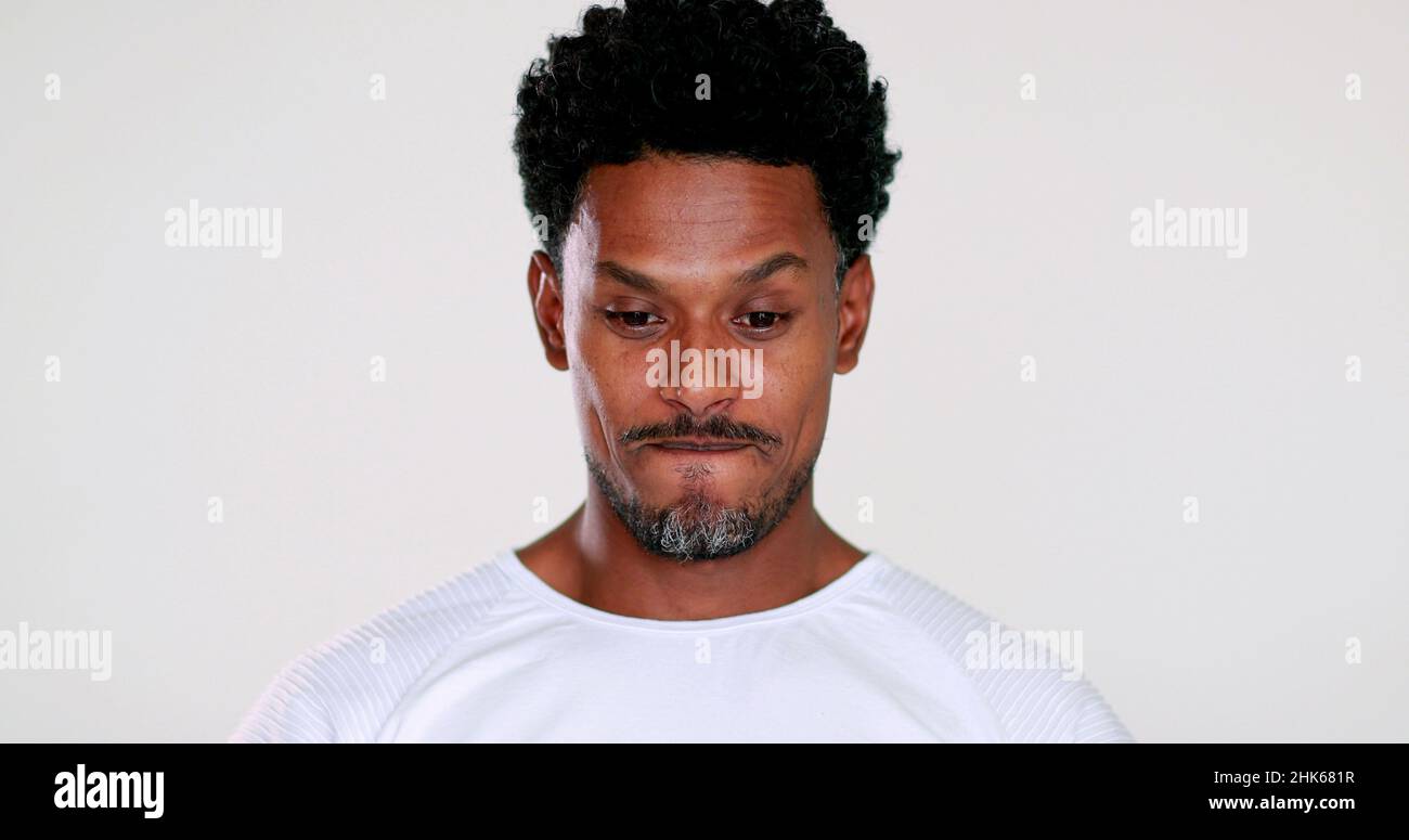 Black African man feeling relief and happiness. Person alleviation and ...