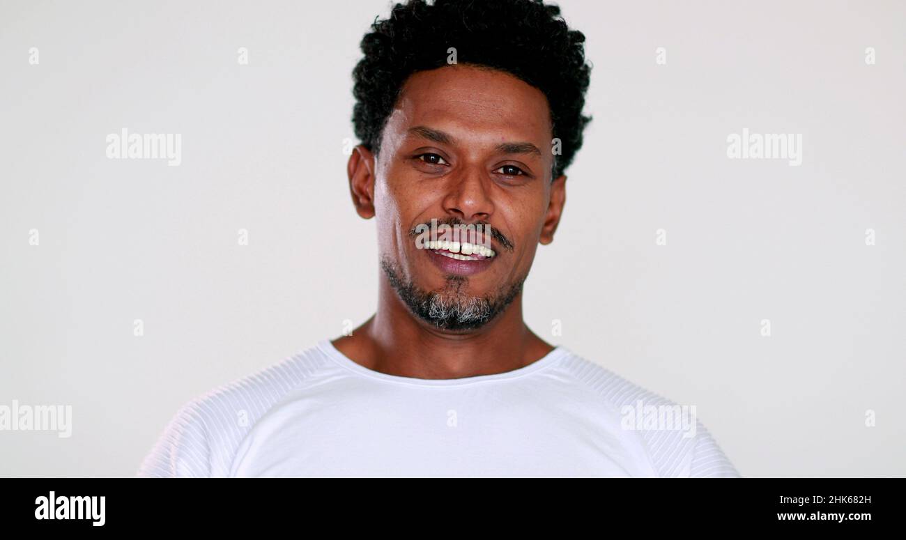 Black African man feeling relief and happiness. Person alleviation and ...