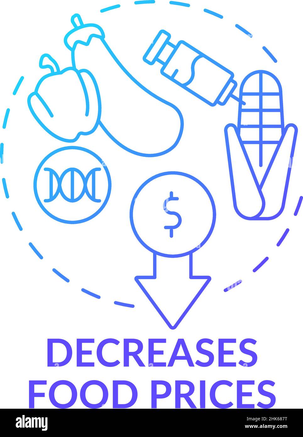 Decreases food prices blue gradient concept icon Stock Vector Image ...