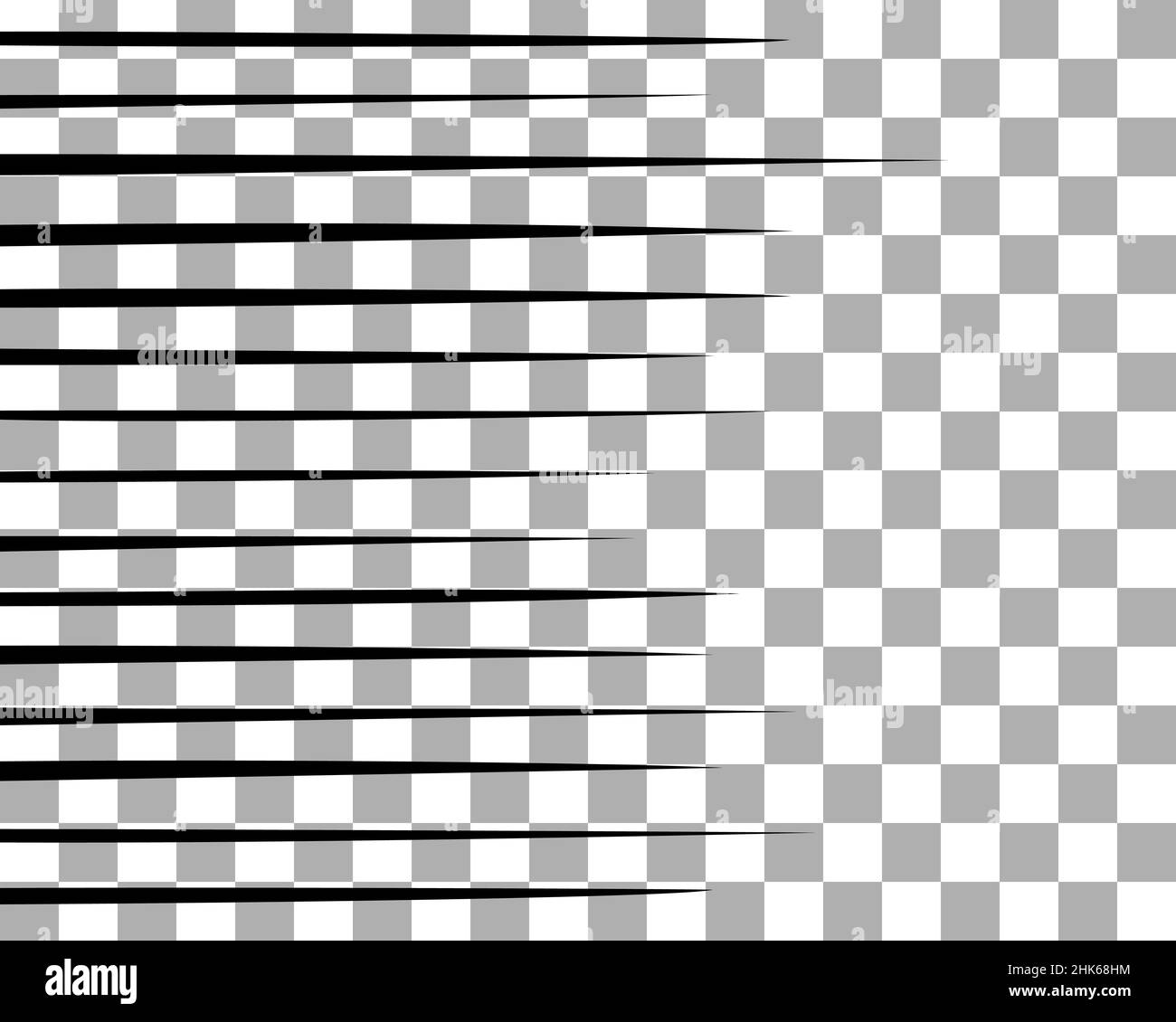 Sketch manga effects on transparent background. Black vertically left ...