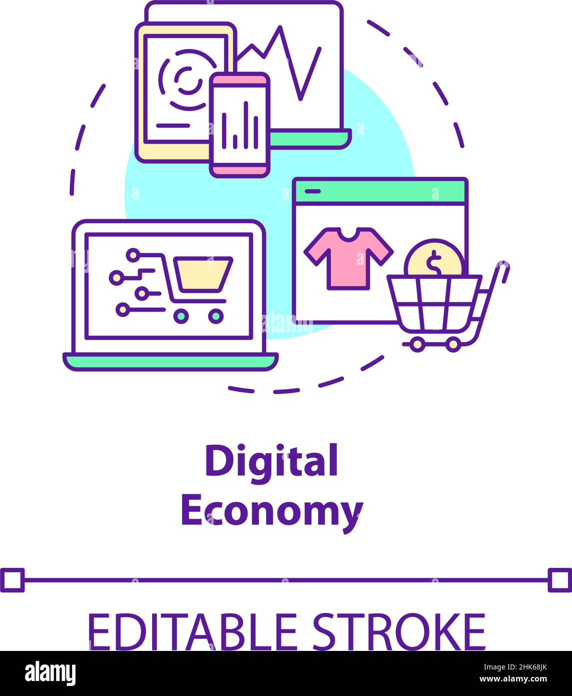 Digital economy concept icon Stock Vector Image & Art - Alamy