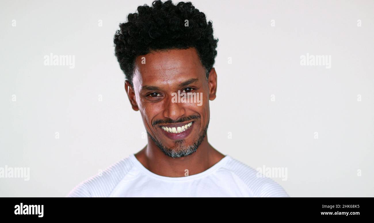 Happy black African man smiling and laughing portrait, charismatic man ...