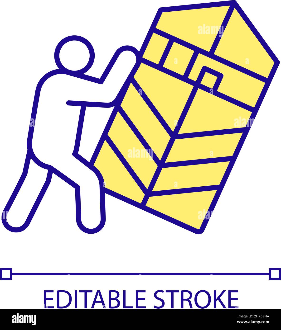 Pushing heavy load Stock Vector Images - Alamy