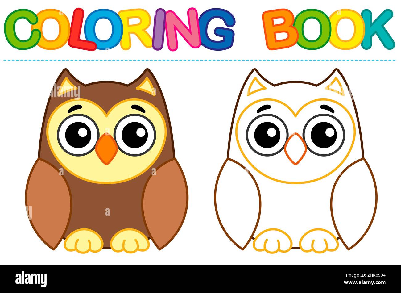 Coloring page funny owl. Vector coloring book for childrens activity ...