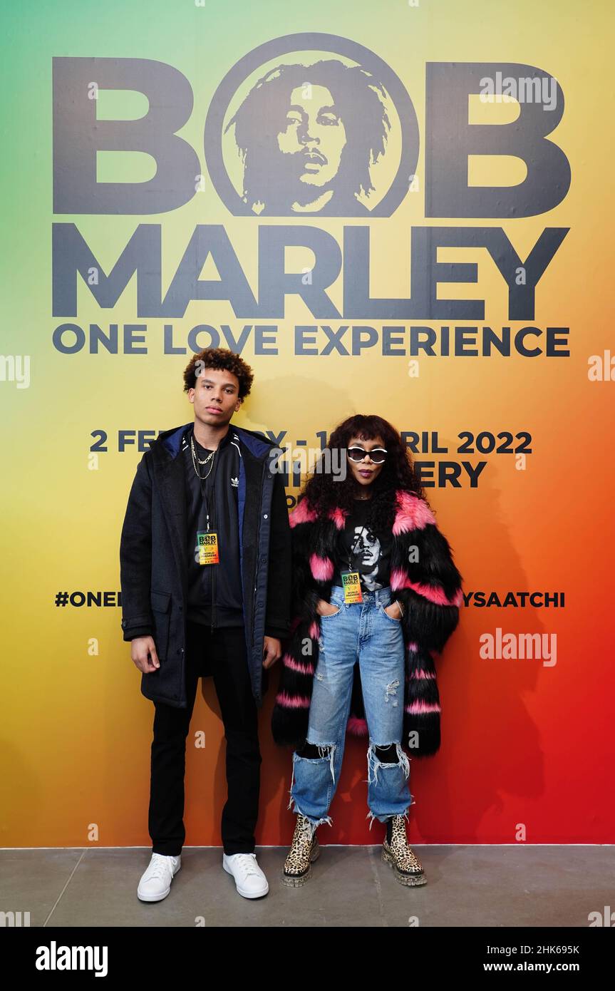 Bob and Rita Marley's daughter Cedella Marley and her son Saiyan Marley ...