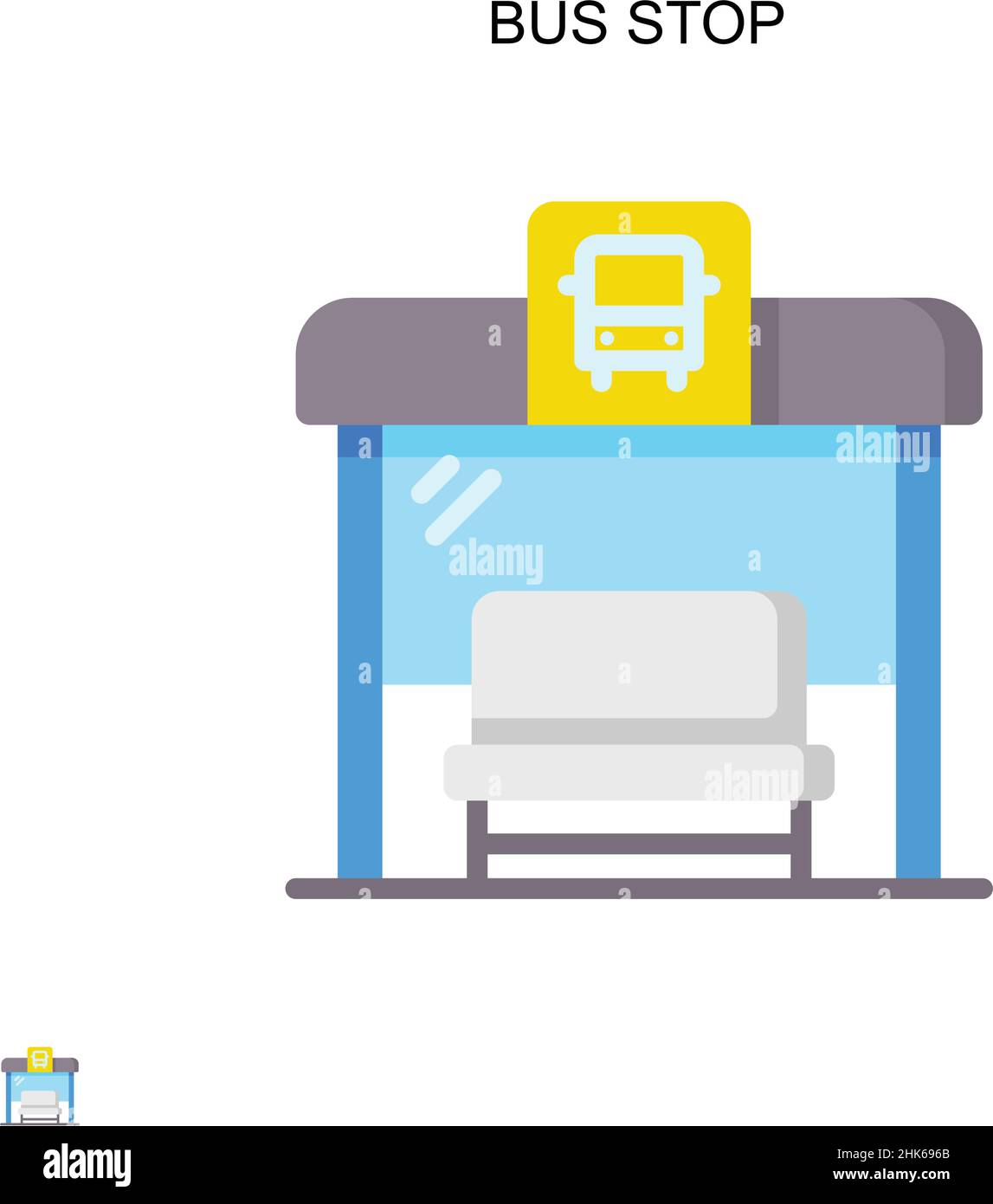 Bus stop Simple vector icon. Illustration symbol design template for ...