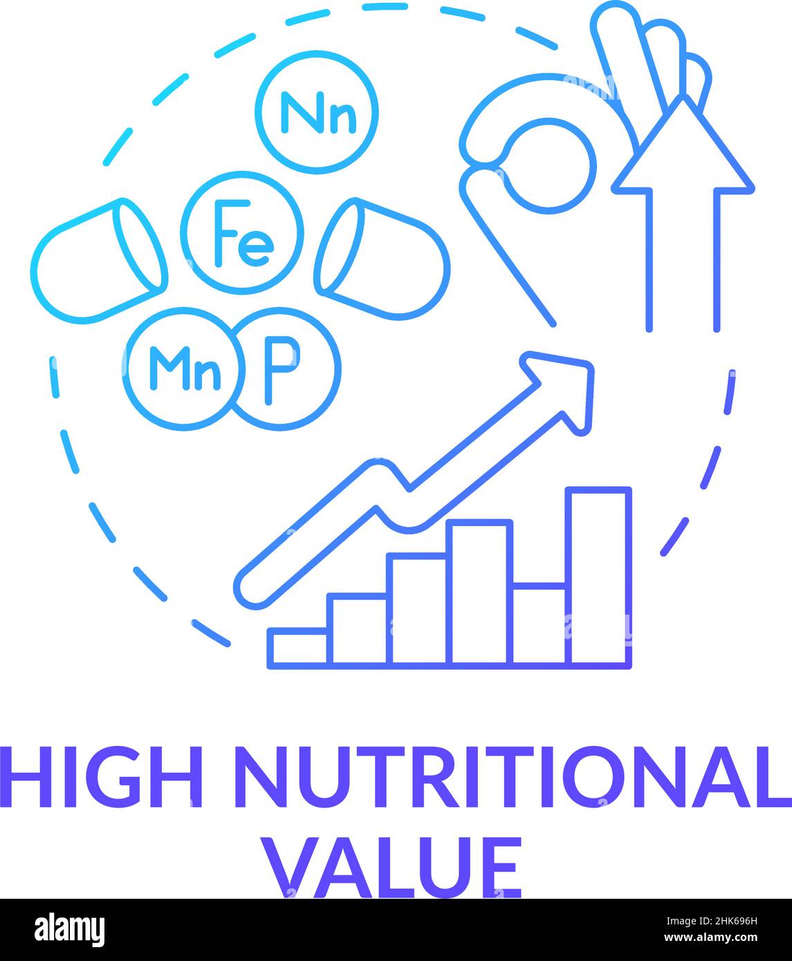 High nutritional value blue gradient concept icon Stock Vector Image ...
