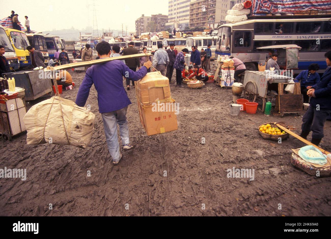 goods Carrier at the Bus Terminal in the City of Wuhan in the Province ...