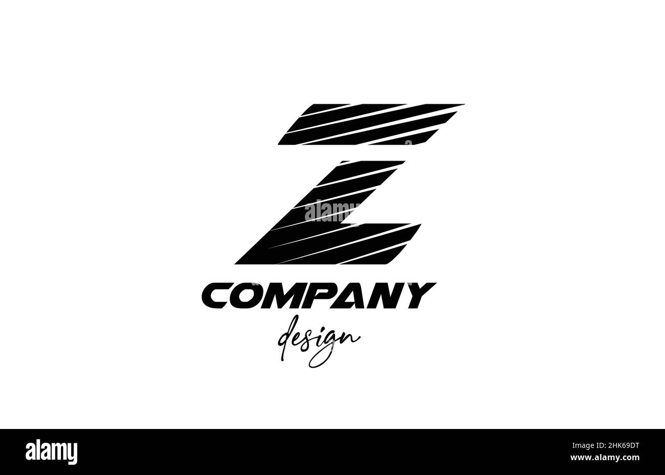 black and white Z alphabet letter logo icon. Creative design for ...