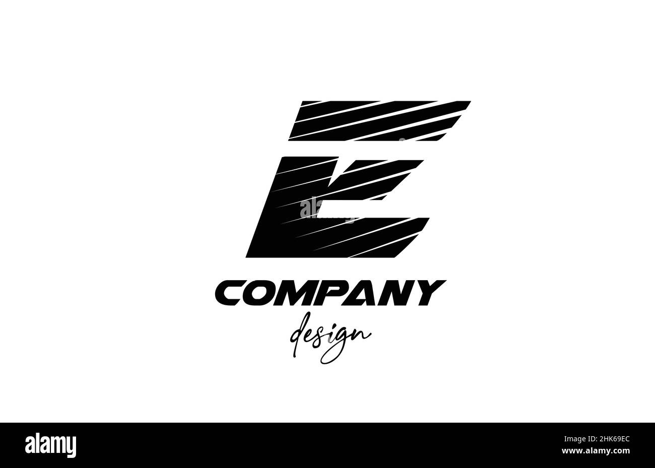 black and white E alphabet letter logo icon. Creative design for ...