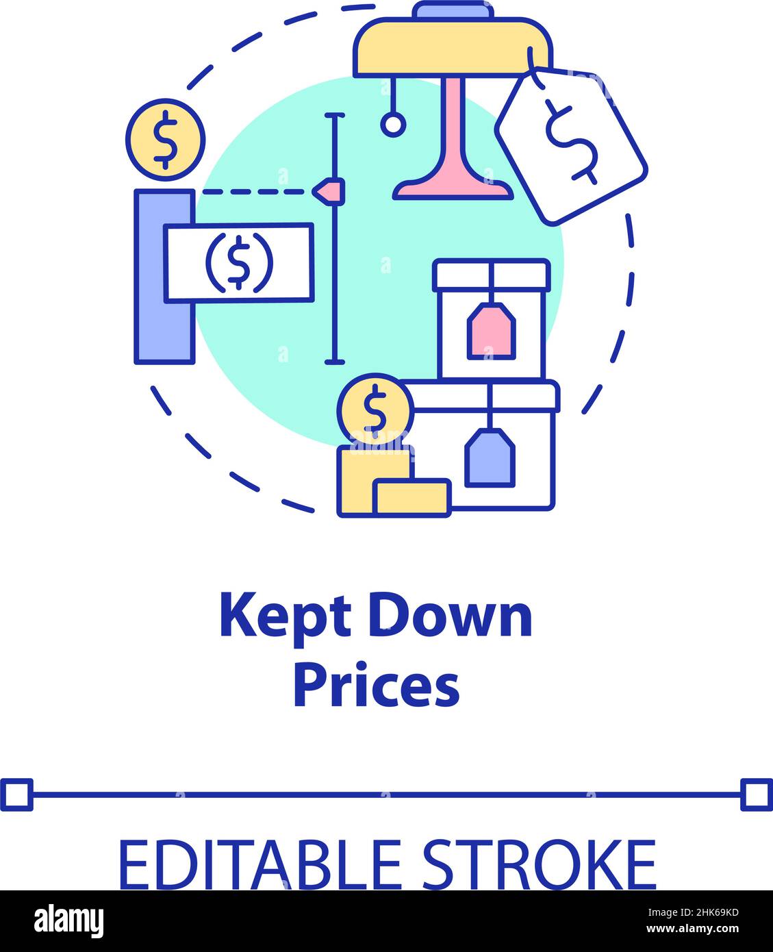 Kept down prices concept icon Stock Vector Image & Art - Alamy