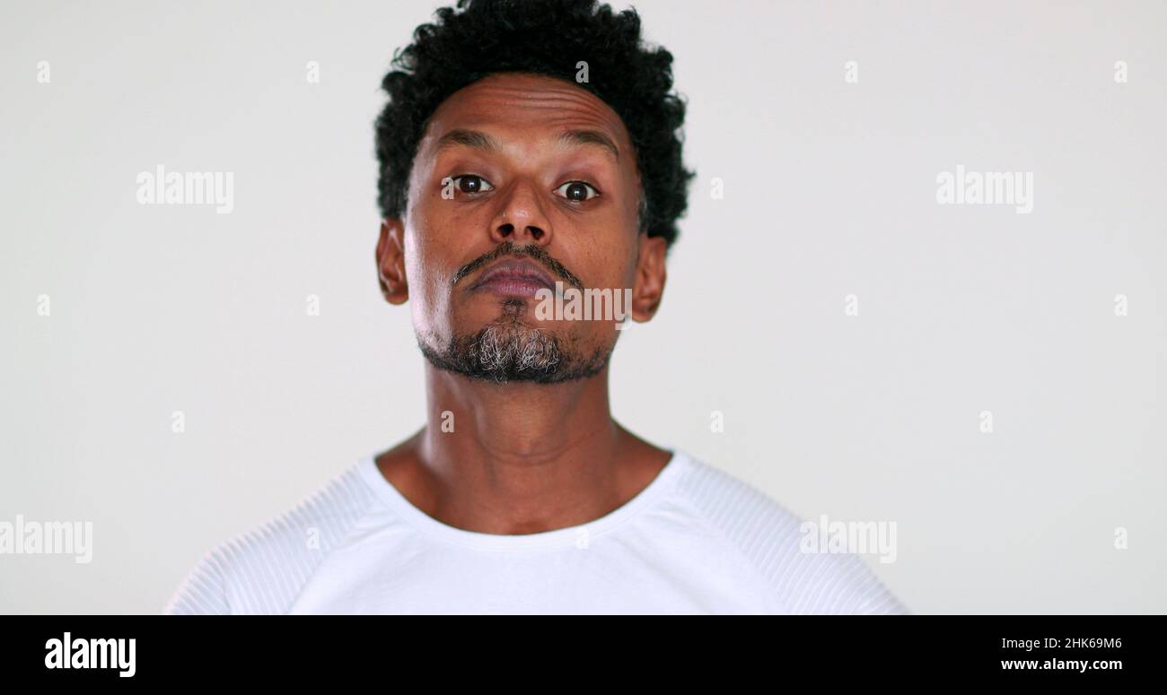 Serious upset African American arguing emotion Stock Photo - Alamy
