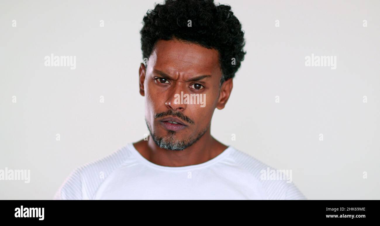 Serious upset African American arguing emotion Stock Photo - Alamy
