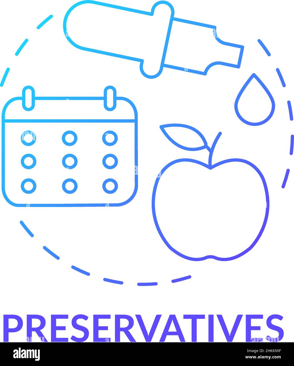 Preservatives blue gradient concept icon Stock Vector Image & Art - Alamy