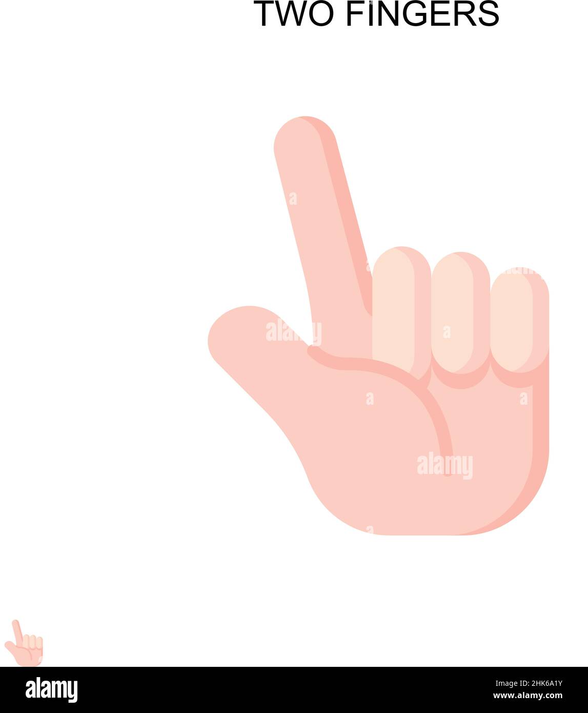 Girl showing two fingers Stock Vector Images - Alamy
