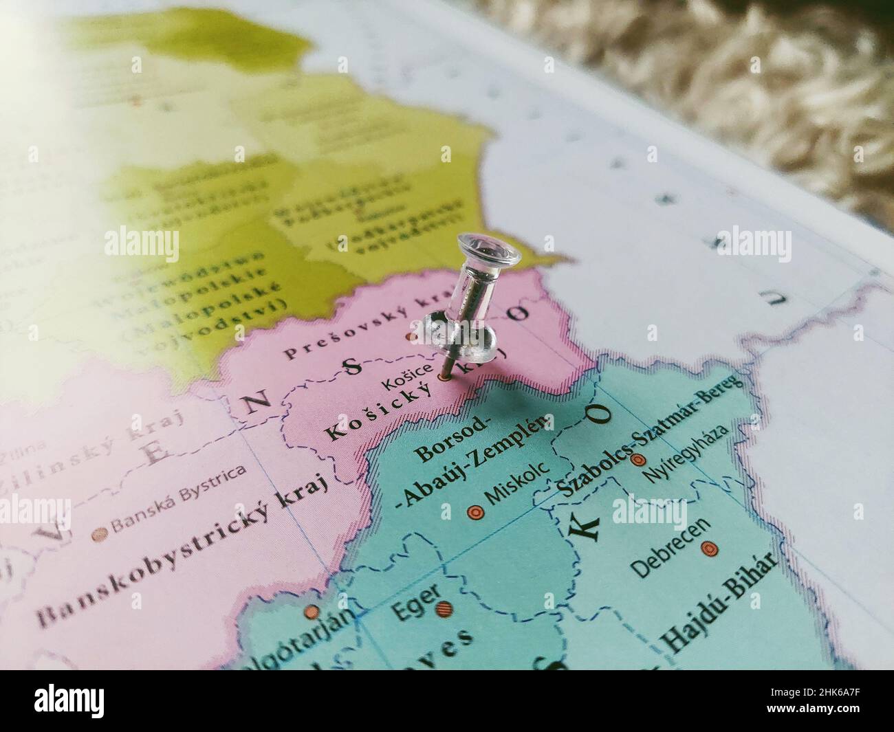 Closeup of the location on the map Stock Photo - Alamy