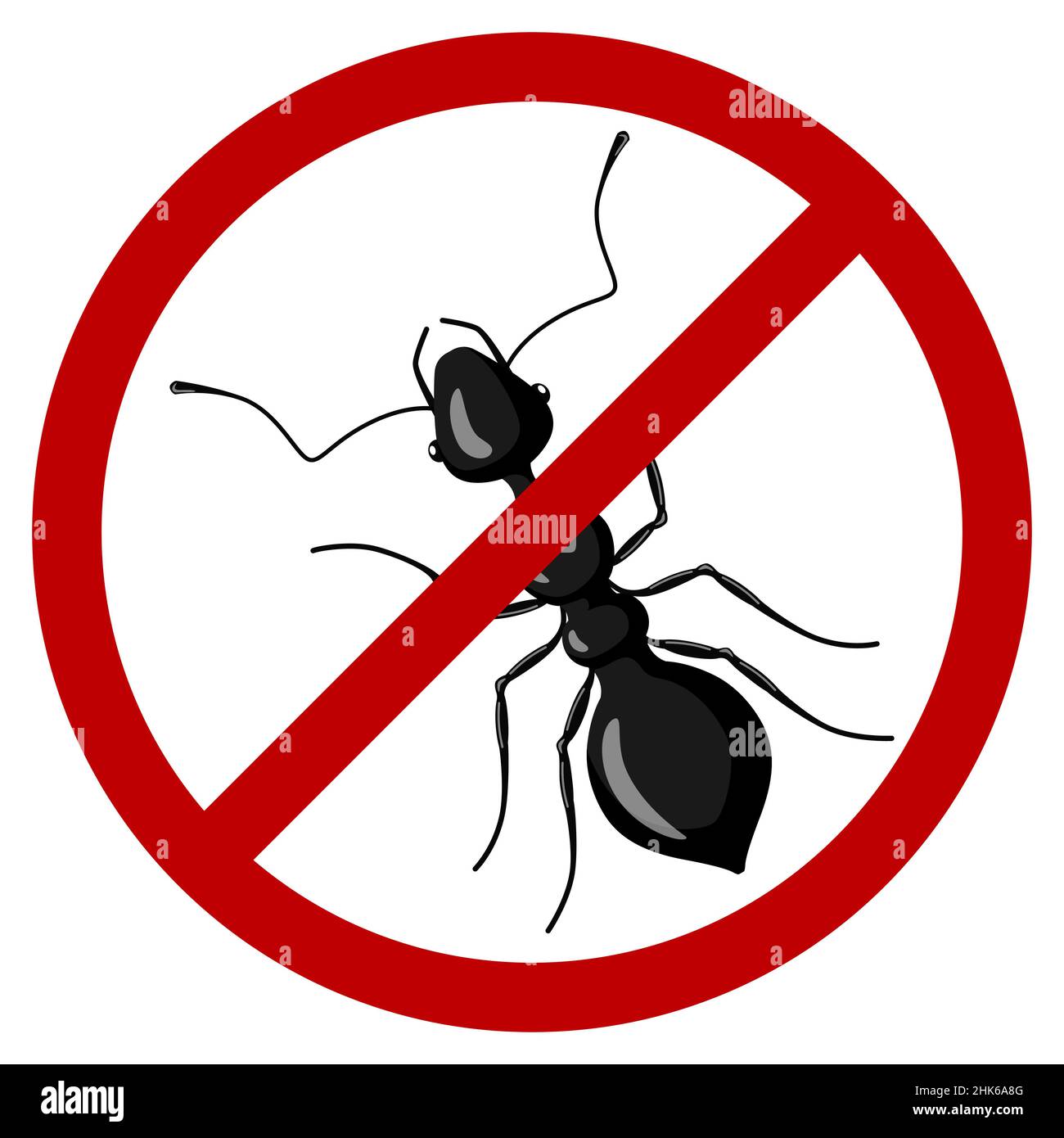 Forbidding sign ant isolated on white background. Red STOP ants icon in ...