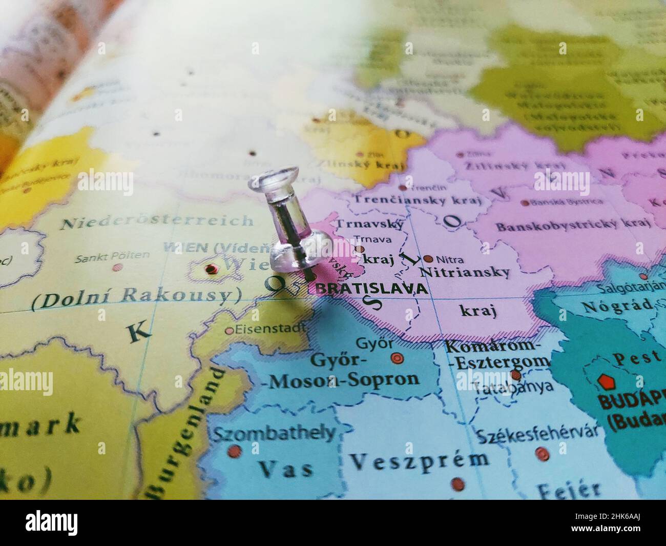 Bratislava on a map hi-res stock photography and images - Alamy