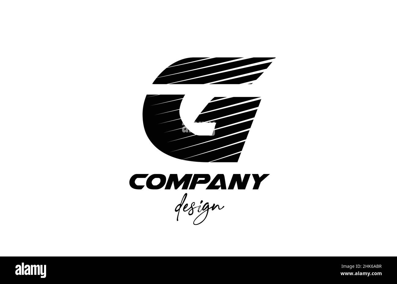 black and white G alphabet letter logo icon. Creative design for ...