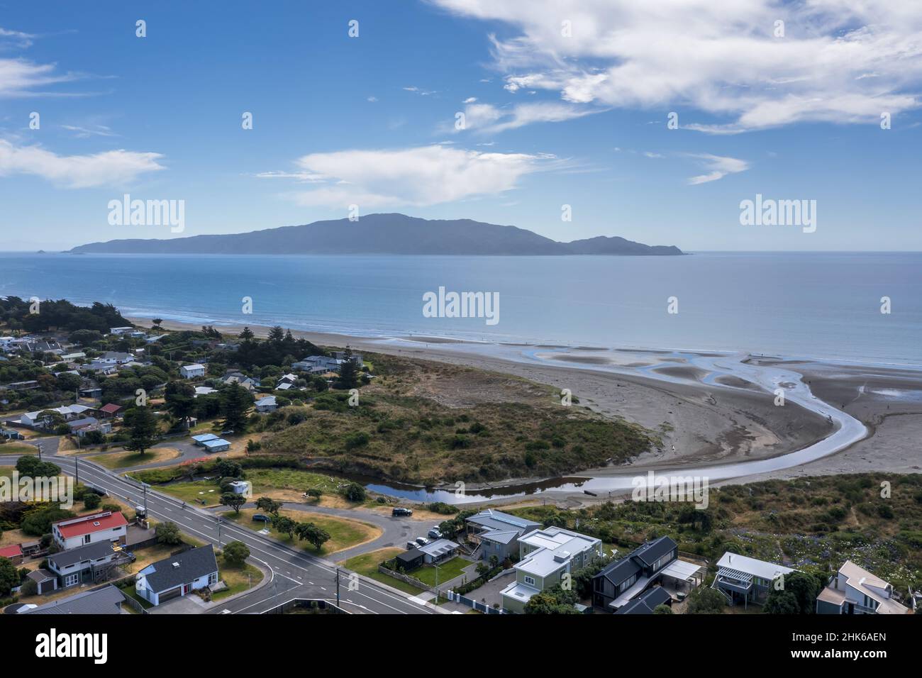 waikanae beach at Waimea Stream Stock Photo - Alamy