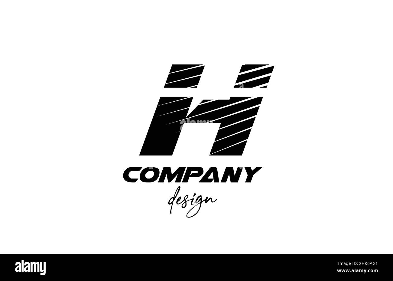 black and white H alphabet letter logo icon. Creative design for ...