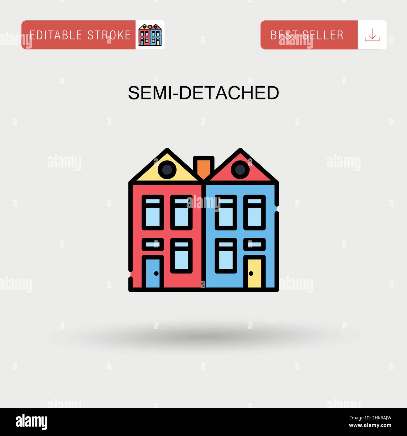 Semi detached house exterior view Stock Vector Images - Alamy