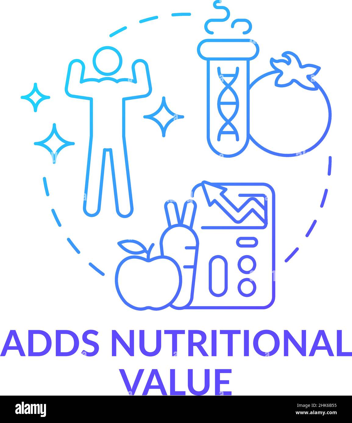 Adds nutritional value blue gradient concept icon Stock Vector Image ...