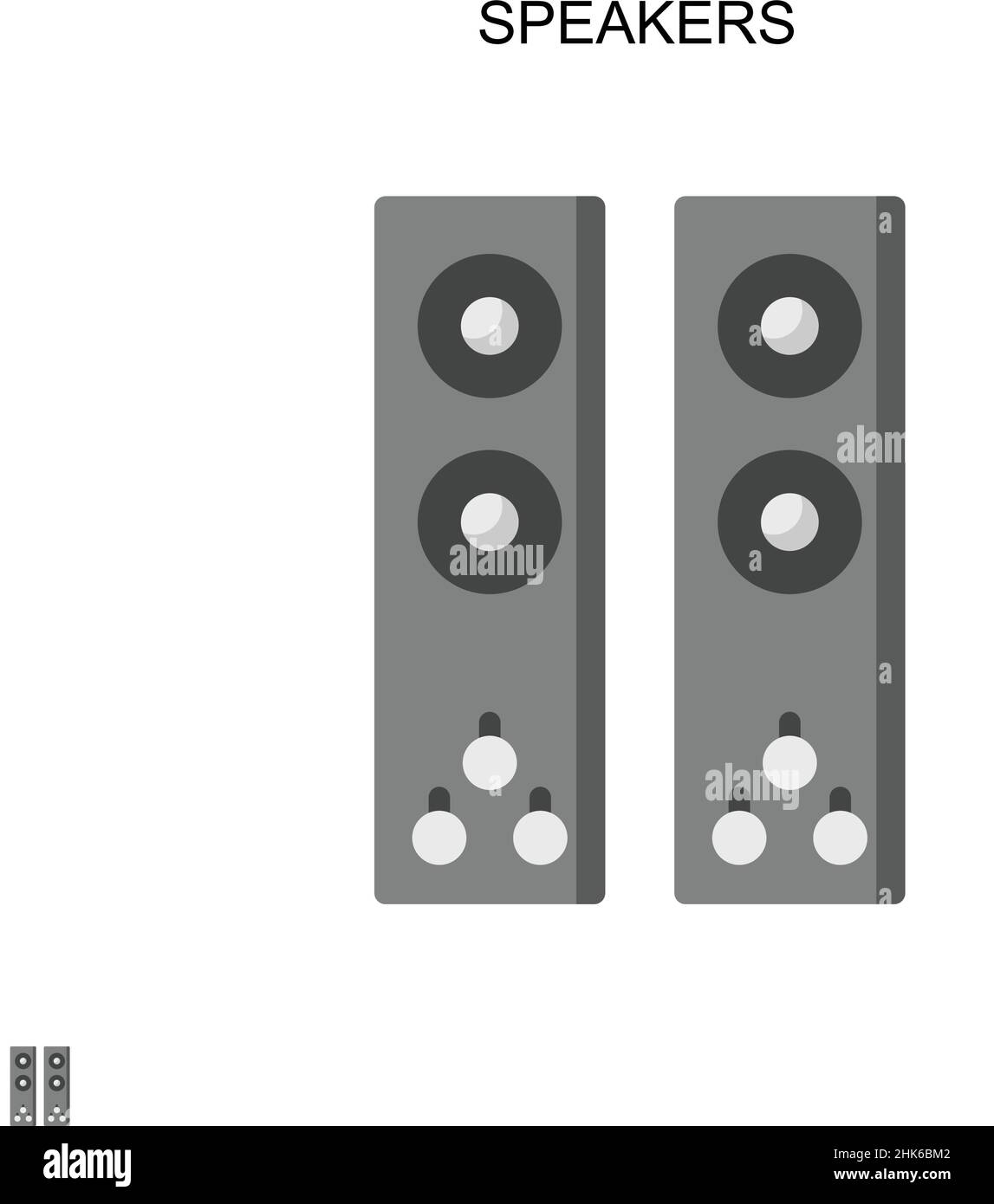 Speakers Simple vector icon. Illustration symbol design template for ...