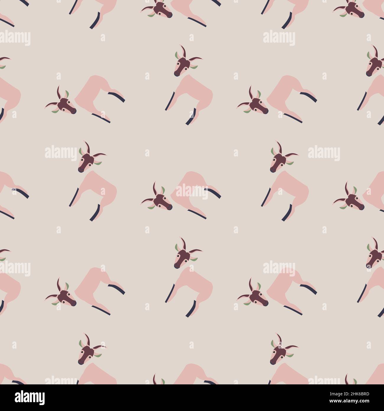 Seamless pattern of goat. Domestic animals on colorful background ...