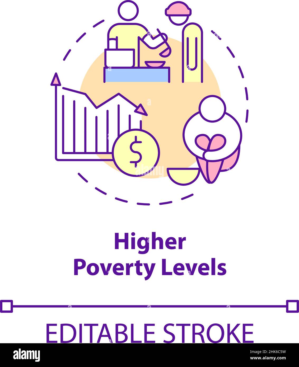 Higher poverty levels concept icon Stock Vector Image & Art - Alamy