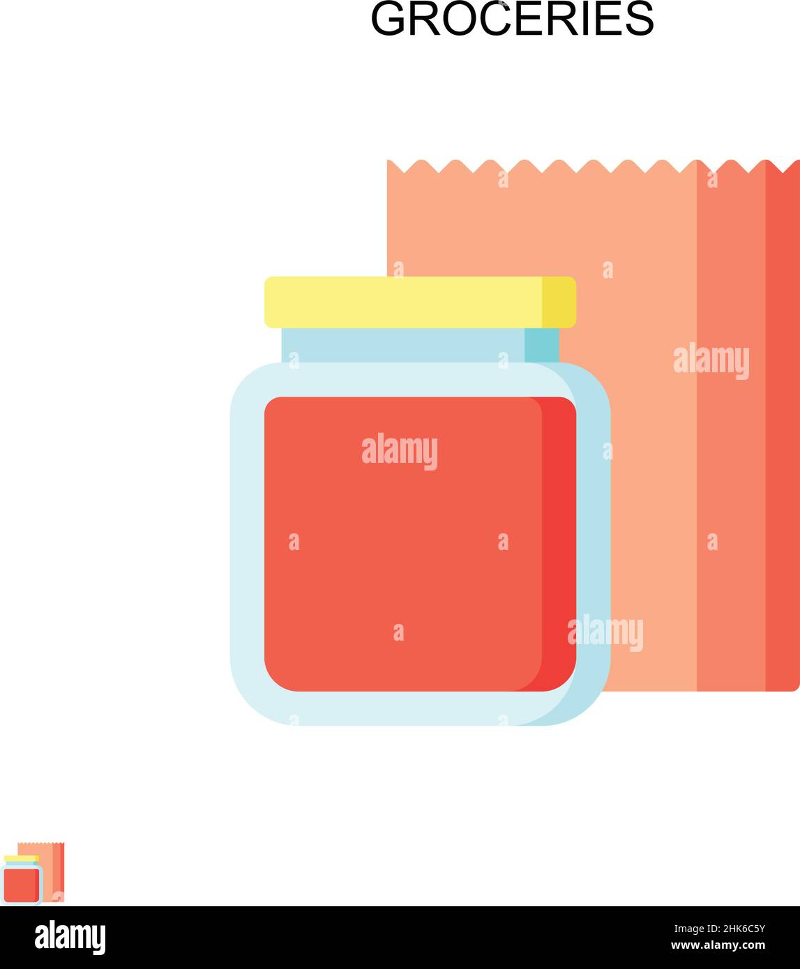Groceries Simple Vector Icon Illustration Symbol Design Template For