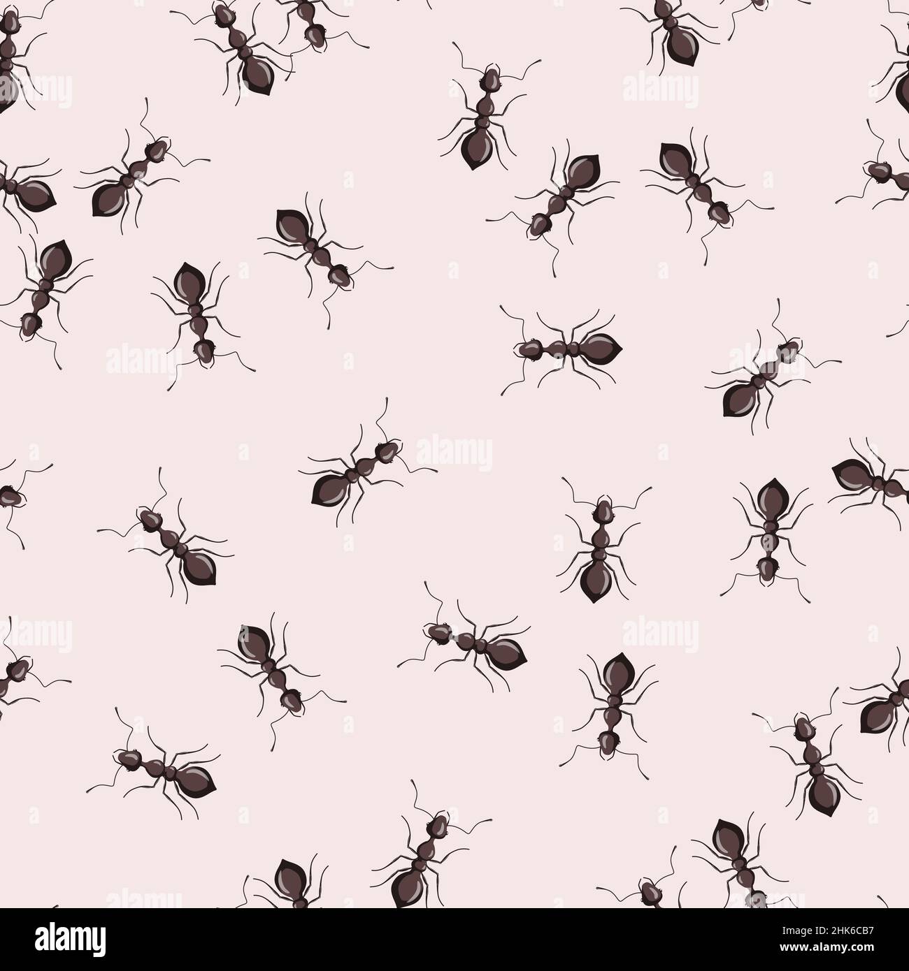 Seamless pattern colony ants on pink background. Vector insects ...