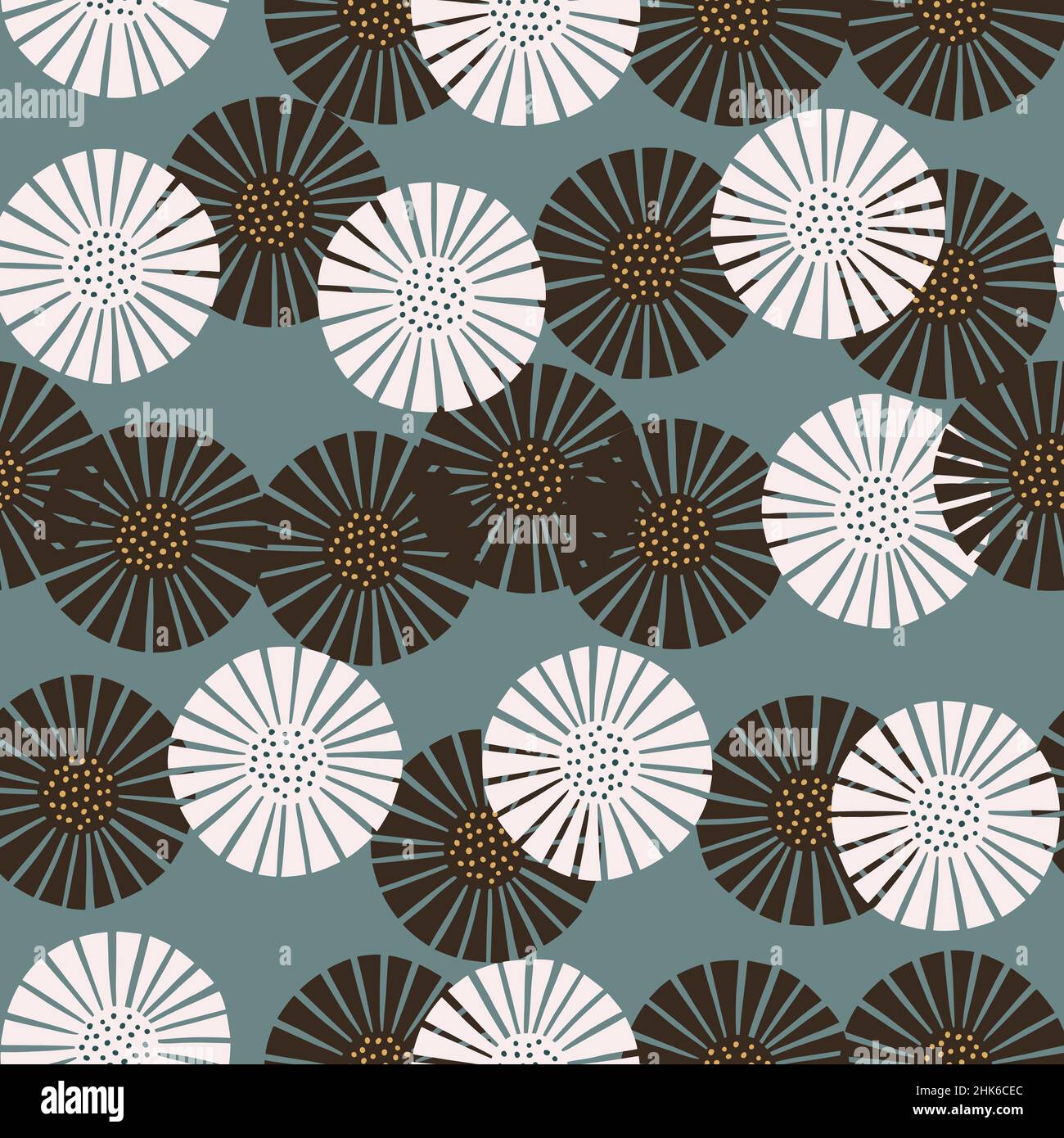 Seamless pattern abstract flowers on gray background. Vintage texture ...