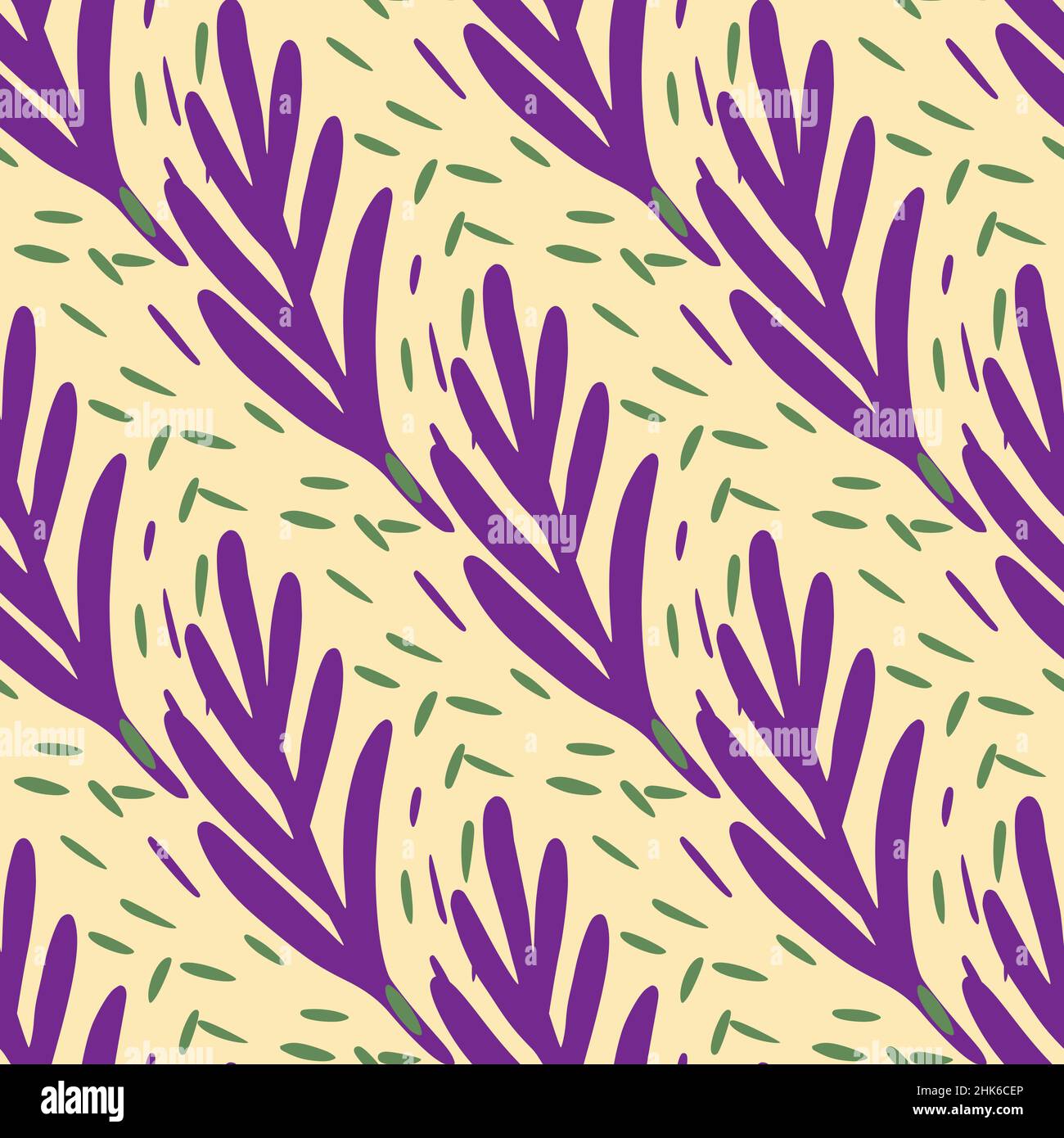 Seamless pattern leaf palm on beige background. Vector foliage template ...