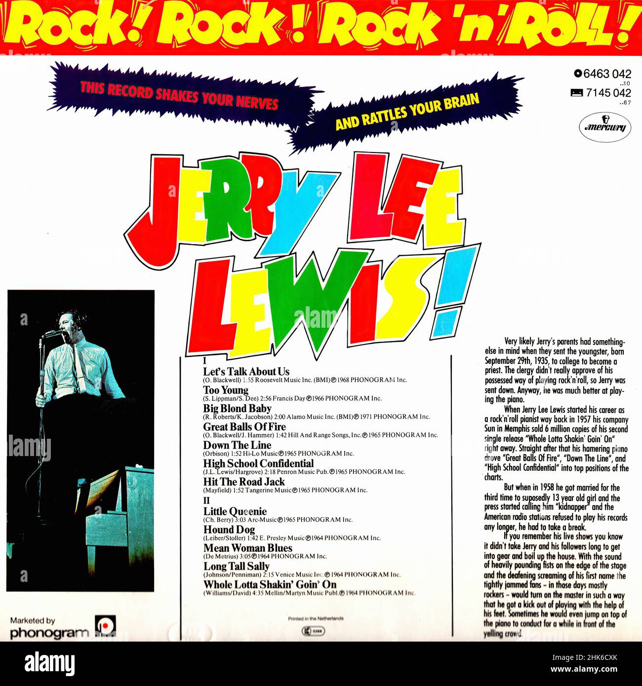 Vintage vinyl record cover - Lewis, Jerry Lee - Rock, Rock, Rock'n'Roll ...