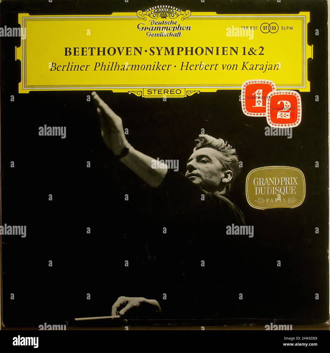 Vintage vinyl record cover - Classical - Beethoven Symphony 1 & 2 Stock ...