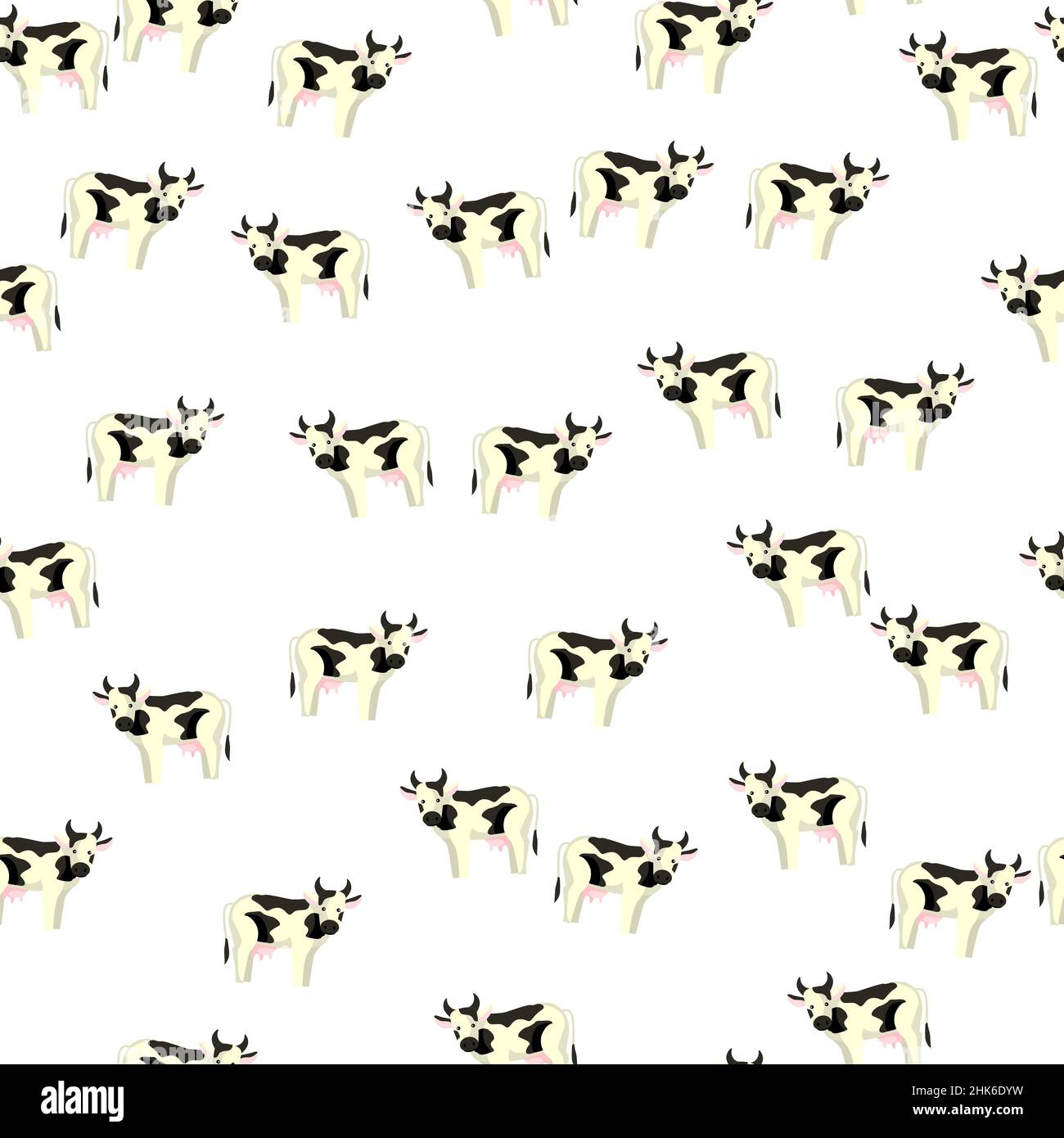 Seamless pattern cow on white background. Texture of farm animals for ...